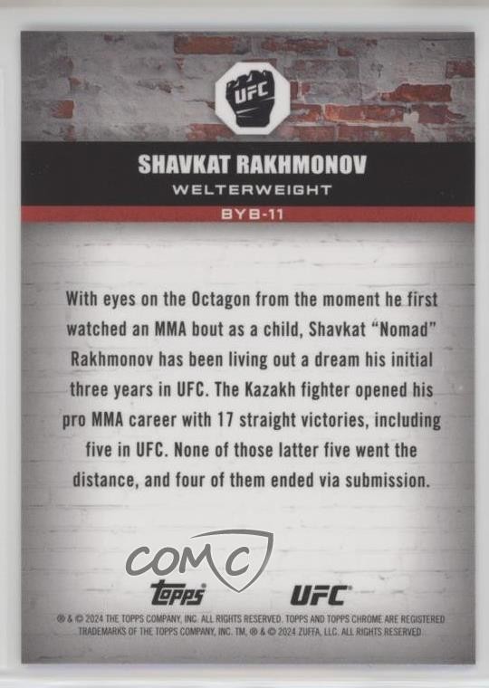 2024 Topps Chrome UFC Brick by Brick Shavkat Rakhmonov #BYB-11 0a6 | eBay