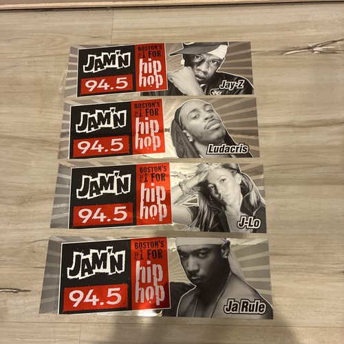 JAM'N 94.5 BOSTON #1 HIP HOP 9x3” Sticker Lot JAY-Z LUDACRIS JA RULE J ...
