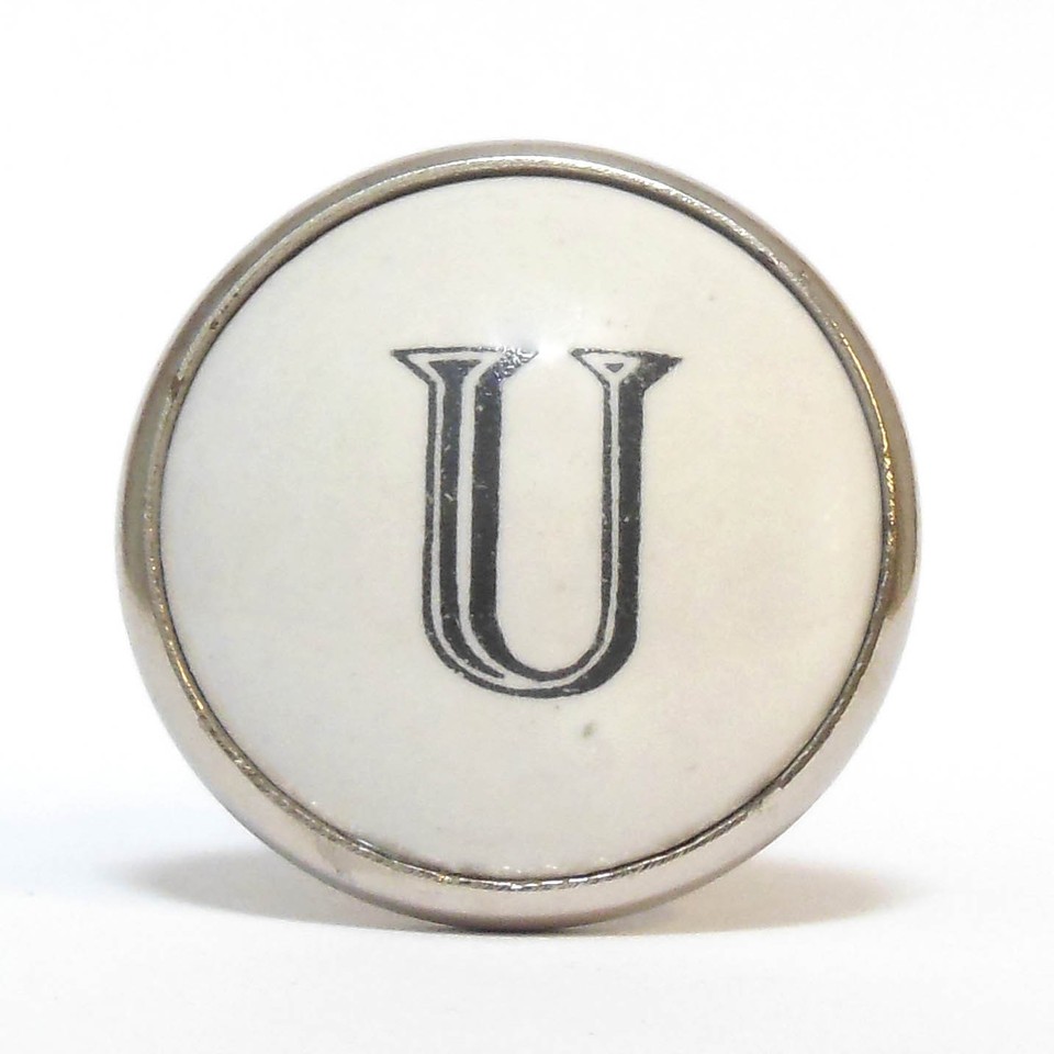 Ceramic Alphabet Letter Number Porcelain cupboard door Knobs | eBay