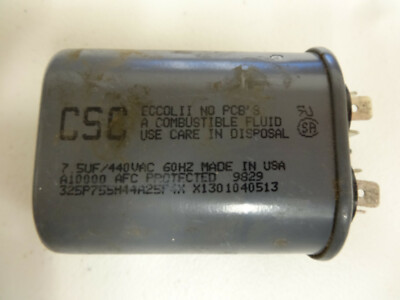 CSC Capacitor X1301040513; 325P755H44A25P4X; 7.5UF, 440VAC, 60HZ ...