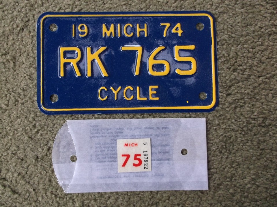 🗽🗽🗽🗽 Michigan 1974 1974 Motorcycle License Plate | eBay
