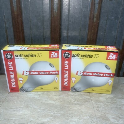 12 Bulbs, 75Watt GE Soft White 2X-Double Light Bulbs | eBay
