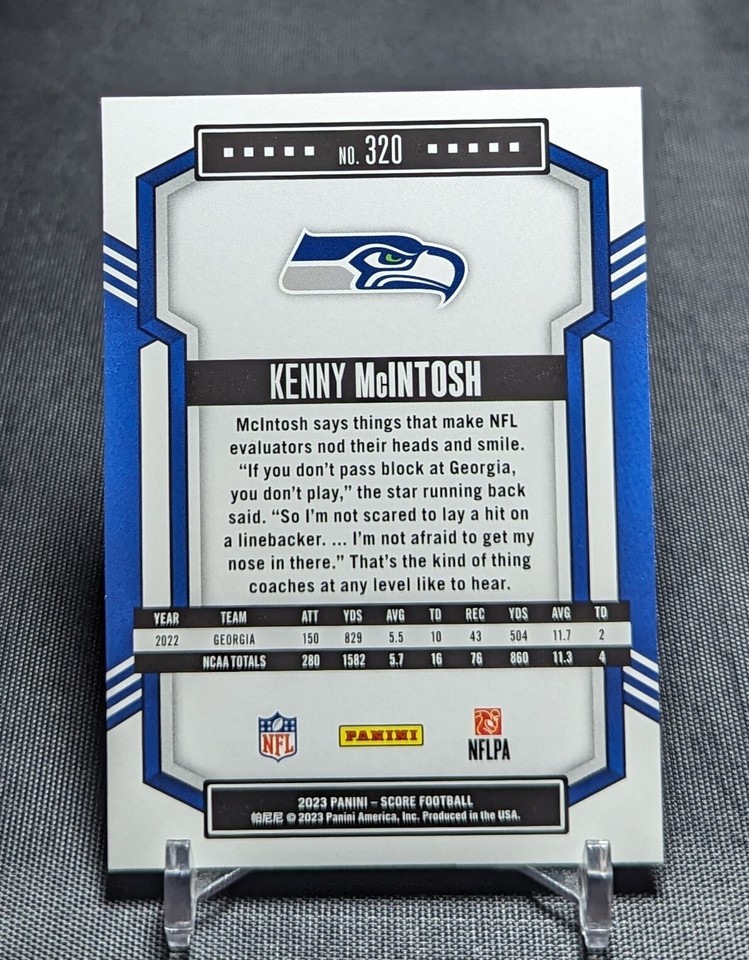 Kenny McIntosh Rookie RC 2023 Panini Score Football Card #320 Seattle ...