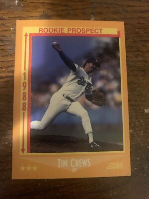 1988 Score #641 Tim Crews Rookie Prospect Los Angeles Dodgers Baseball ...