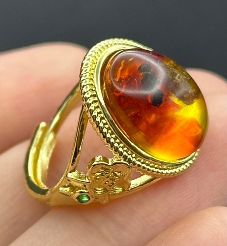 Unique Rare Find Baltic phenolic Ant Inside Amber gold Golding Ring | eBay