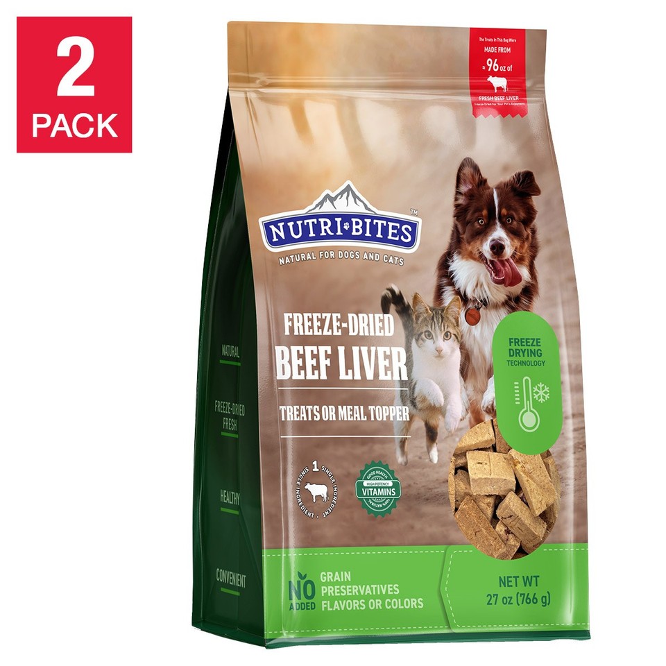 Canature Nutribites Freeze Dried Beef Liver Dog & Cat Pet Treat 27 oz ...