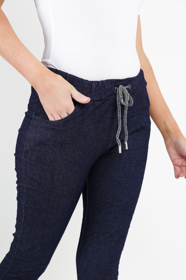 Womens Lagenlook Italian Magic Pants Ladies Casual Stretch Jogger Style ...