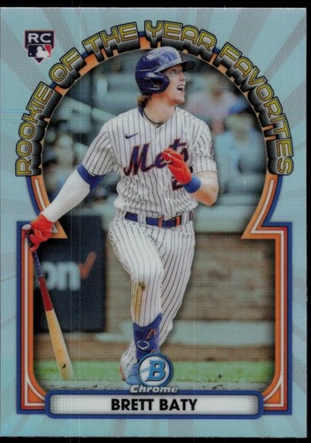2023 Bowman Chrome Brett Baty RC ROY Favorites Refractor ROY-3 Mets ...