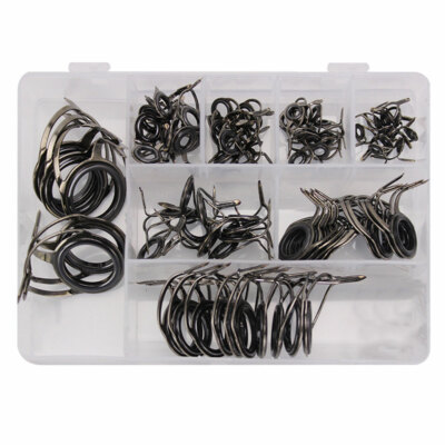85PCS Ceramic Fishing Rod Guide Line Kit Double Feet Rings Repair Eyes ...
