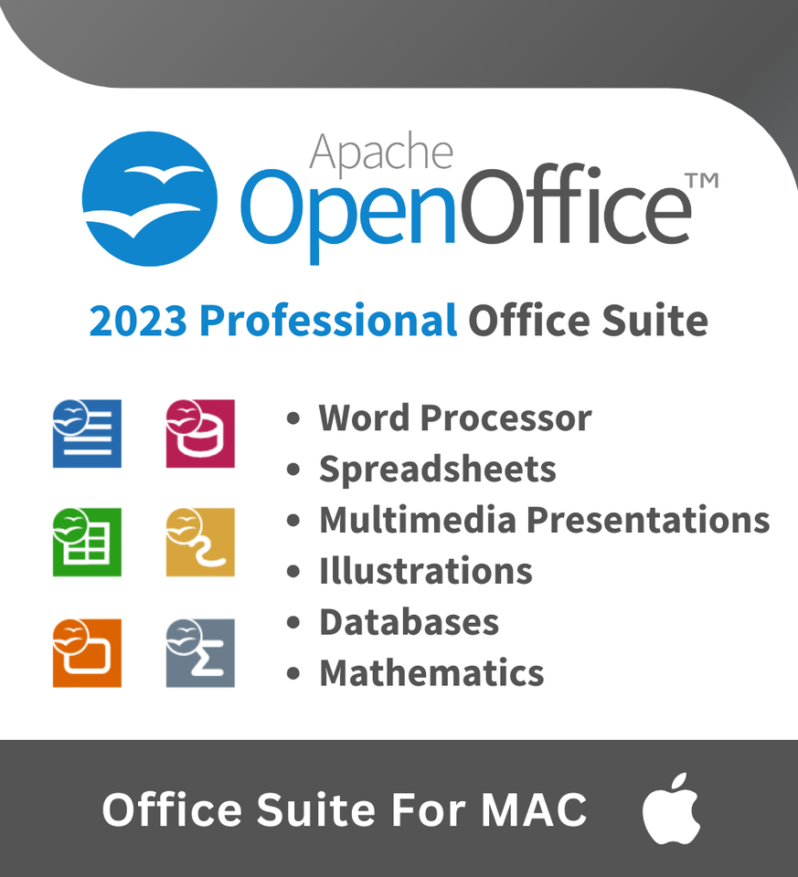 Open Office Home and Student 2023 for MAC - Office Software Suite on CD ...