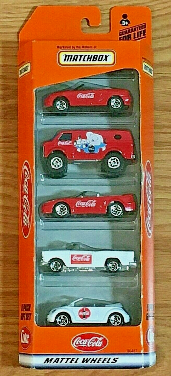 Matchbox Coke 5 pack gift set Coca-Cola Mattel Wheels Diecast 1/64 1:64 ...