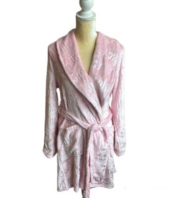 Juicy Couture Womens Bathrobe sz L/XL New Logo Y2K Pink | eBay