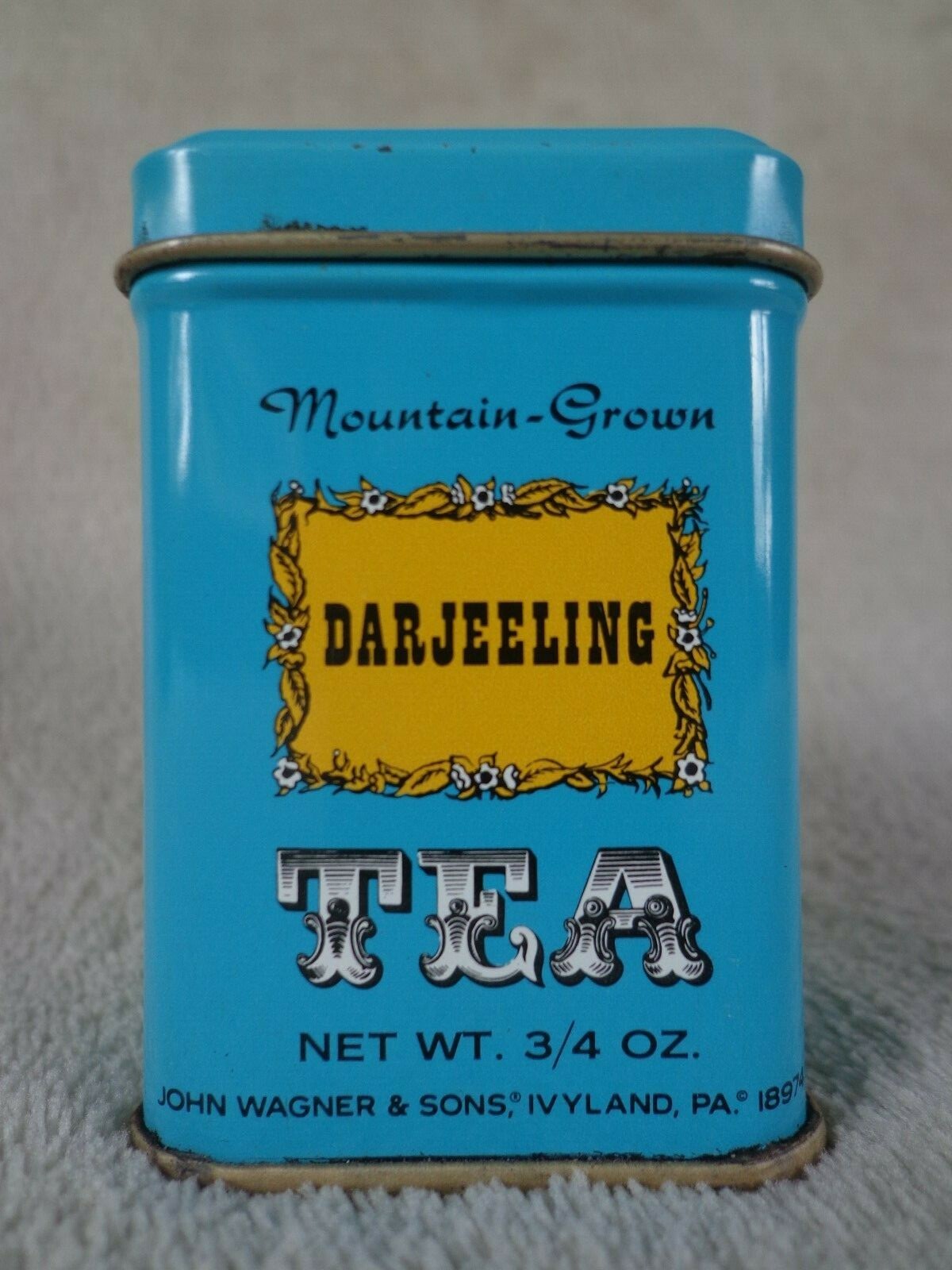 Vintage John Wagner & Sons Darjeeling Tea Tin 2 1/2" Ivyland PA ~ FREE ...
