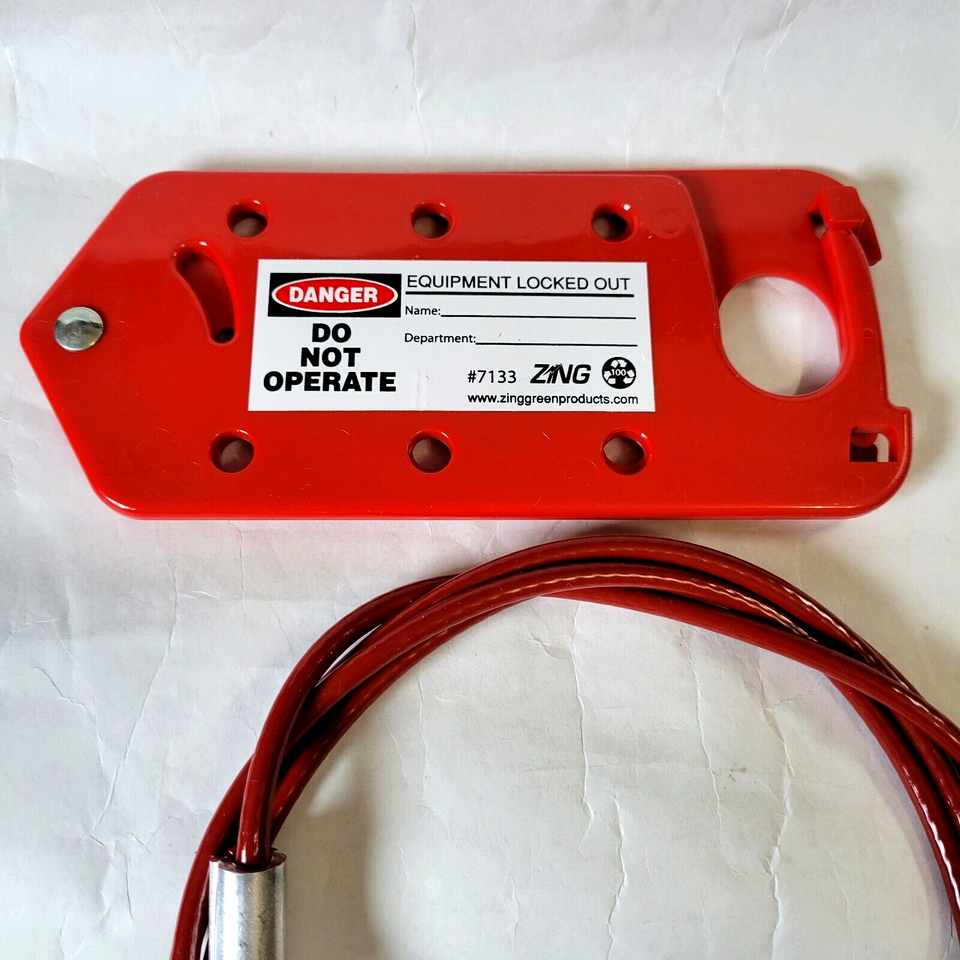 Lockout Cable Hasp Zing 7133 Tab-Cinching Cable Lockout 10 Ft Cable | eBay