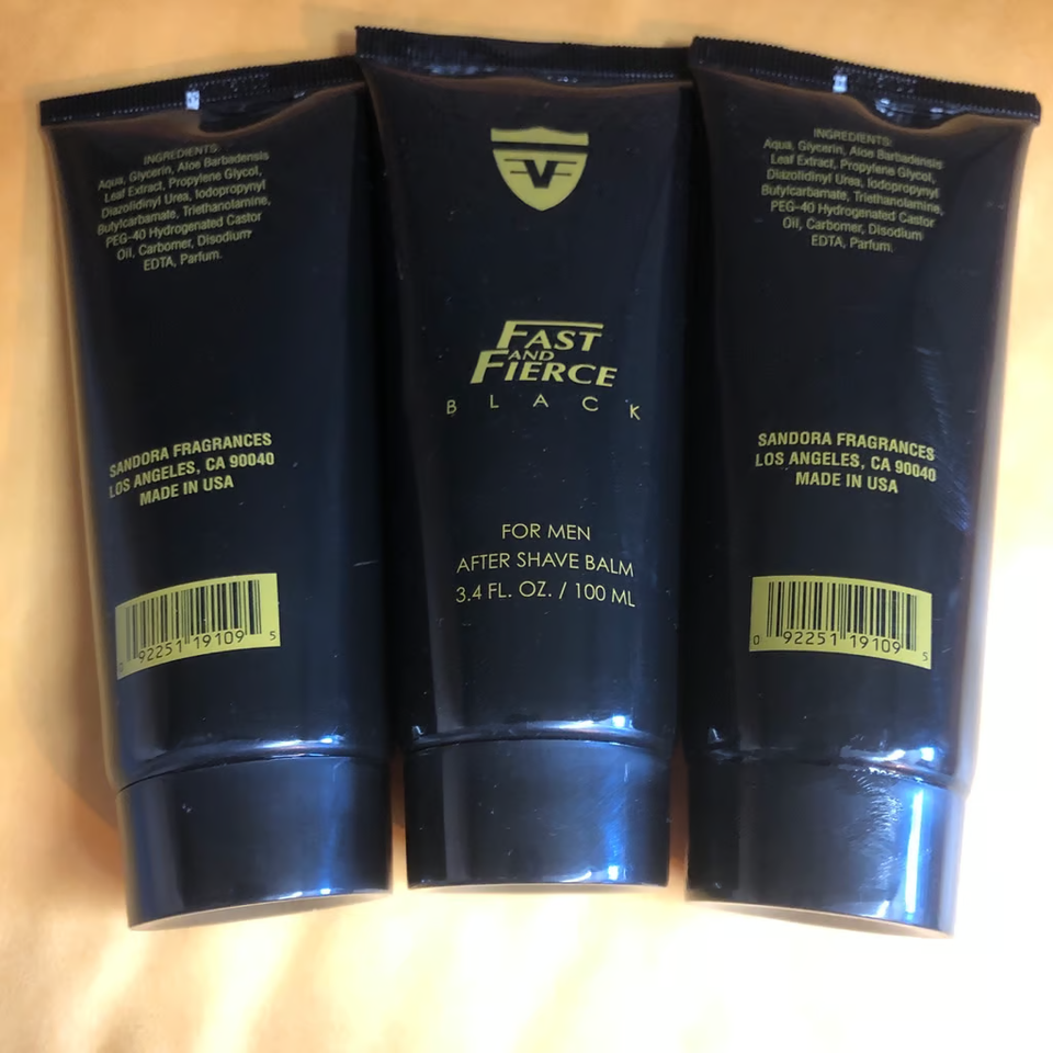 LOT OF 3 X ~FAST and FIERCE BLACK Men's After Shave Balm ~ 3.4 oz / 100 ...