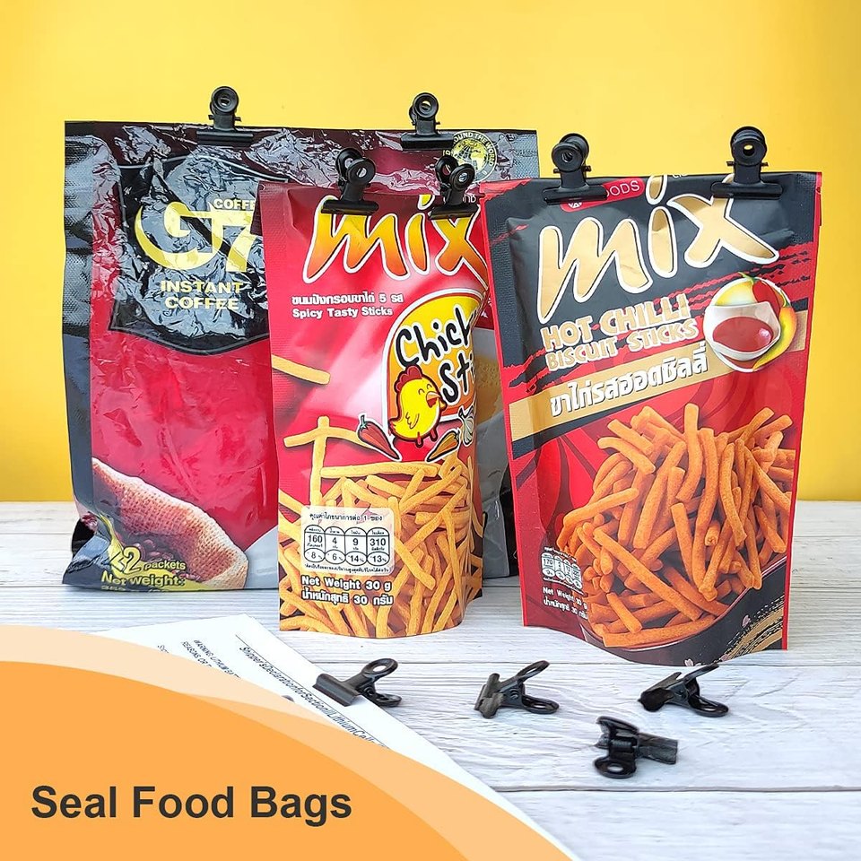 Small Bull Clips Black, 30 Pcs Mini Binder Paper Clips Tiny Metal ...