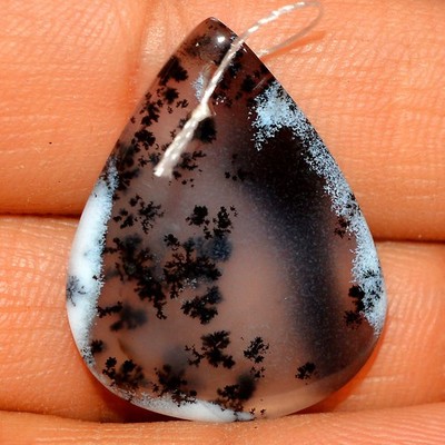 17 Cts Natural Dendrite Agate Cabochon Front Drill Loose Gemstone ...