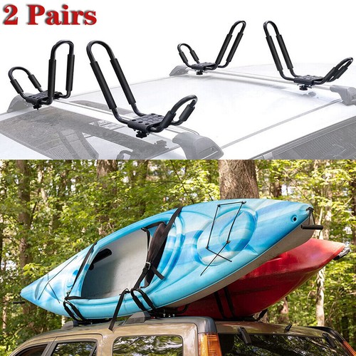 4PCS Ultra Strong Load Kayak Rack J Bar Roof Rack Carrier Vehicle Space ...
