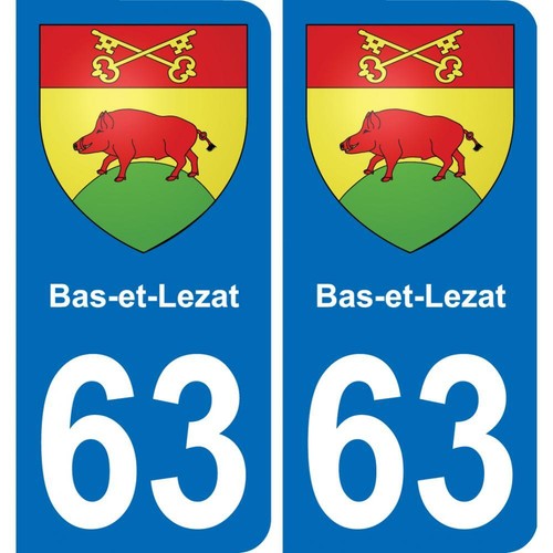 63 Bas-et-Lezat blason autocollant plaque stickers ville | eBay