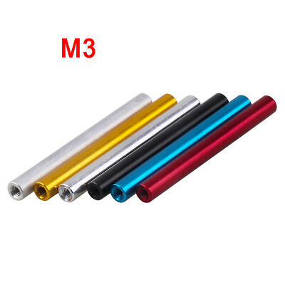 Aluminum Alloy M3 Threaded Sleeve Rod Bar Stud Round Connector Nut Long ...