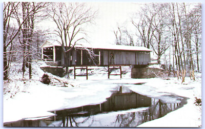 Postcard OH Ohio Eaglville Covered Bridge Mill Creek Austinburg Twp ...