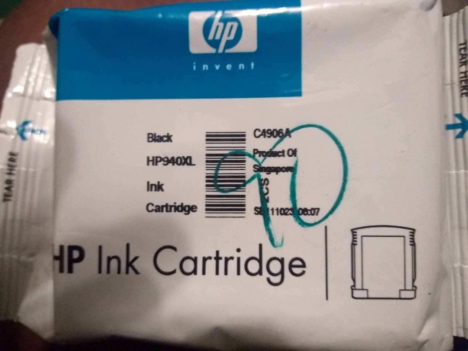 #940XL C4906A Black Ink Cartridge for HP Officejet Pro 850o. No box ...