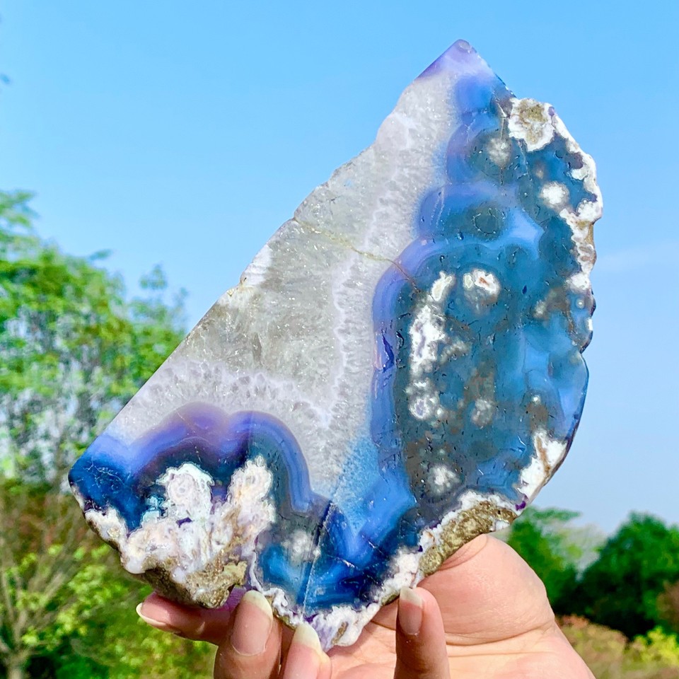 343G Natural Blue Cherry Blossom Agate Crystal Quartz Body Healing | eBay