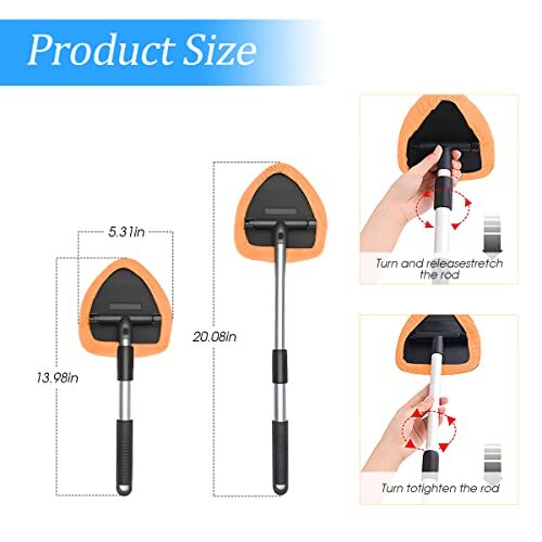 Windshield Cleaning Tool Car Window Cleaner With Extendable Long Handle ...