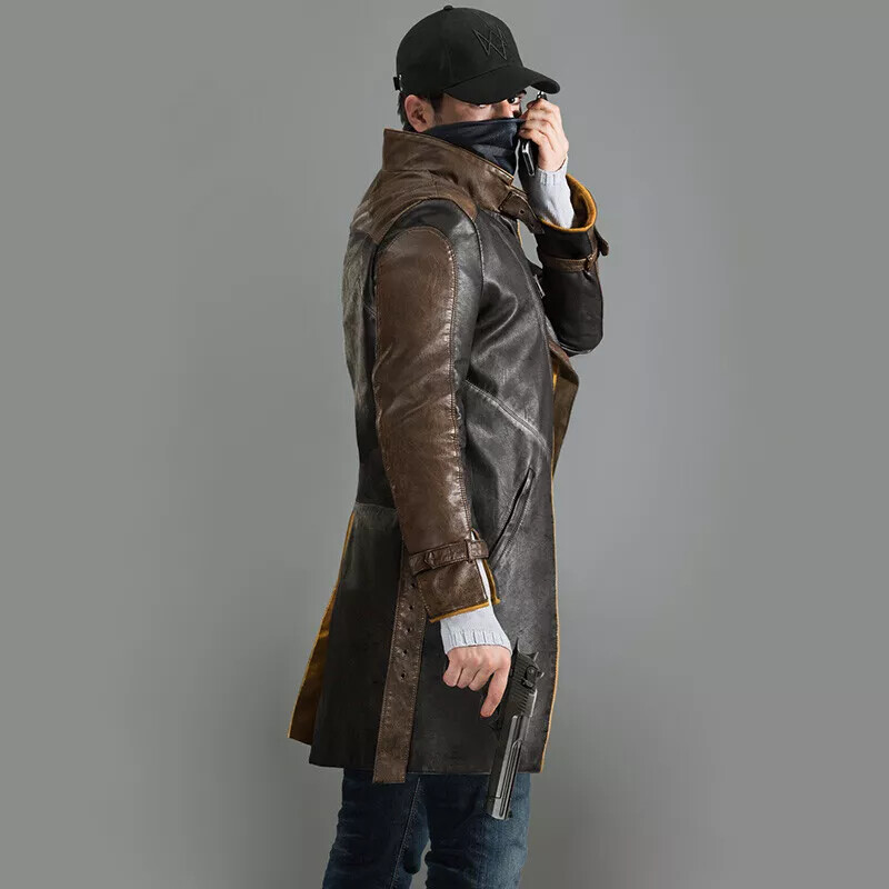 Watch Dogs The Vigilante Aiden Pearce Brown Jacket for Men –Cosplay ...