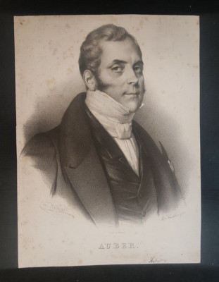 PORTRAIT DANIEL AUBER CLASSICAL MUSIC COMPOSER ENGRAVING 1850 CA | eBay