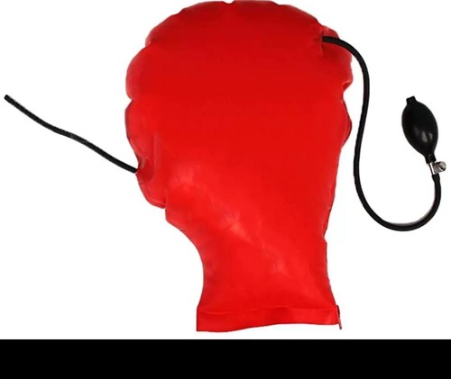 Unisex Latex Gummi Rubber Hood Mask Inflatable Long Tube Experience ...