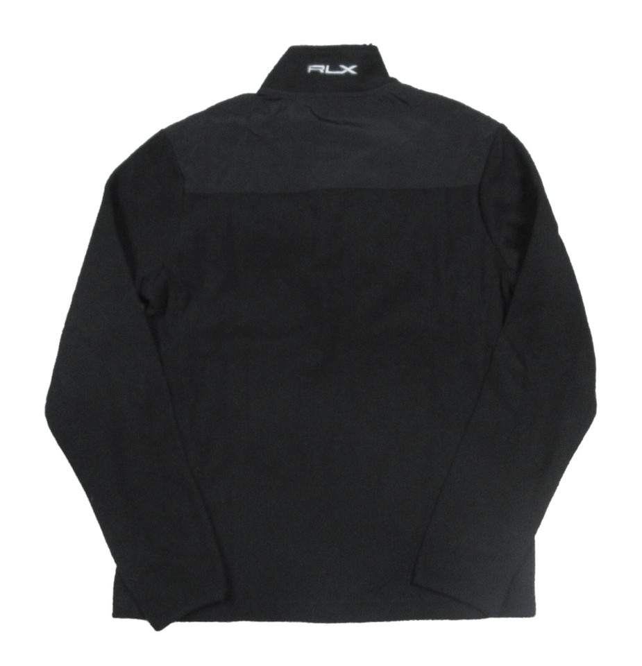 RLX Ralph Lauren Men's Black Solid Hybrid Fleece Full Zip Golf Jacket ...