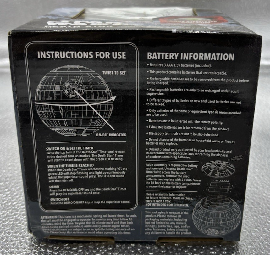 Star Wars Death Star Kitchen Timer with Time's Up SuperLaser Lights ...