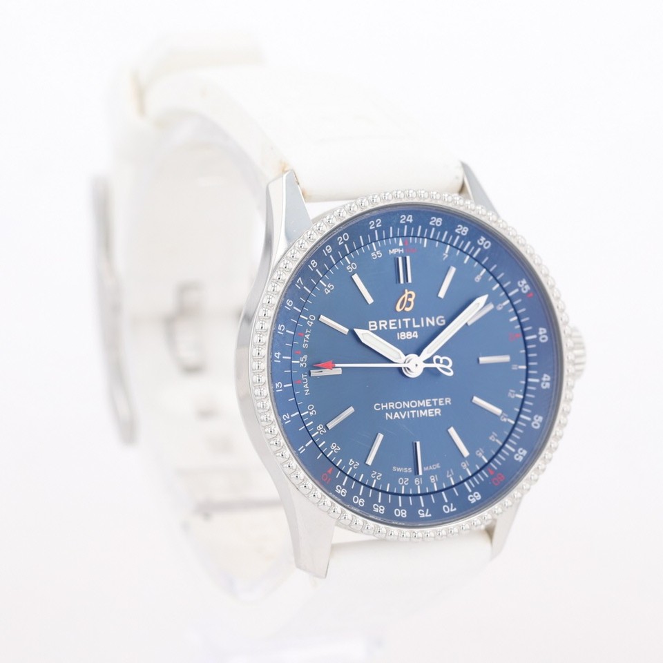 Breitling Navitimer 35mm Blue Dial Automatic Rubber Strap Women's ...