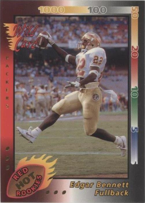 1992 Wild Card - Red Hot Rookies Edgar Bennett #4 Gold (RC) for sale ...