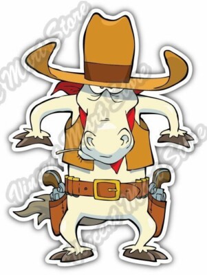 Cow Gunfighter Wild West Gun Bandit Cowboy Car Bumper Vinyl Sticker ...