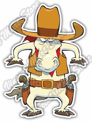 Cow Gunfighter Wild West Gun Bandit Cowboy Car Bumper Vinyl Sticker ...