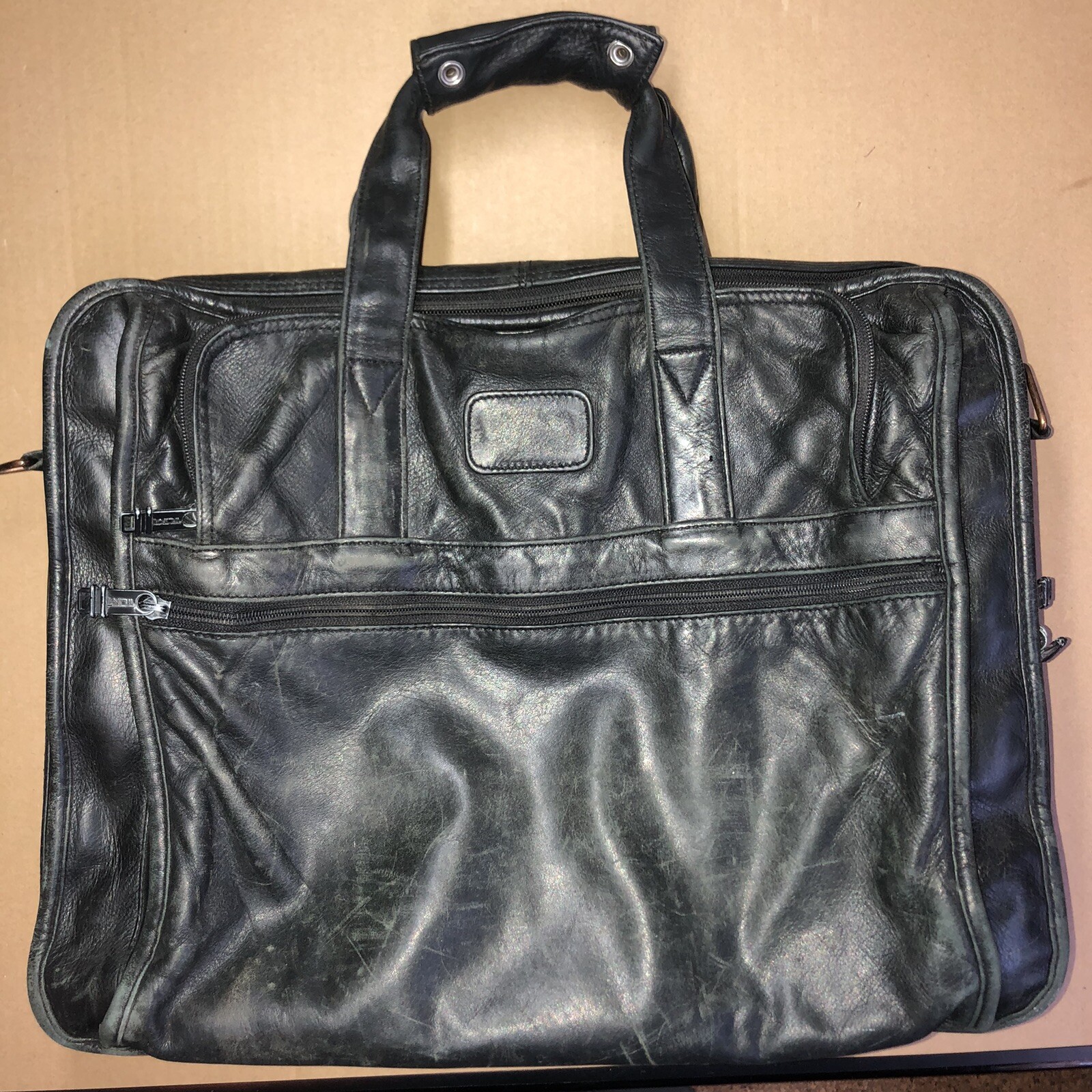 Vintage Tumi Black Leather Laptop Briefcase Carry On … - Gem