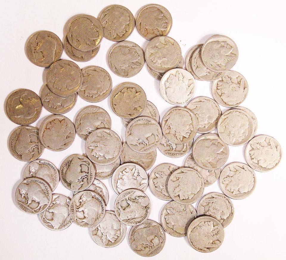 Lot of 50 Dateless Buffalo Nickel COINS with D or S Mint Marks #14957 ...