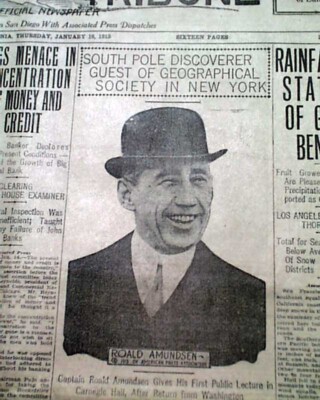 Explorer ROALD AMUNDSEN South Pole Antarctica Carnegie Hall PHOTO 1914 ...
