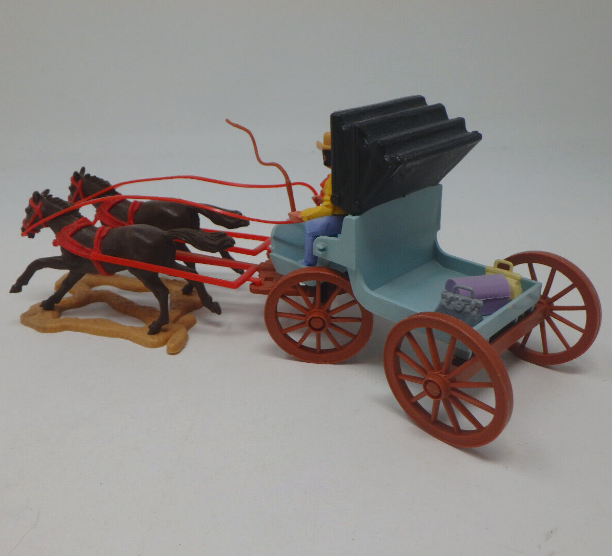 Series 3, Timpo Swoppet Western Buggy Dark Brown Horses & Red Livery ...