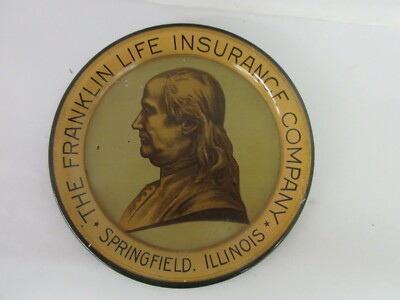 VINTAGE ADVERTISING FRANKLIN LIFE INSURANCE TIN TIP TRAY SMALL DISH 804 ...