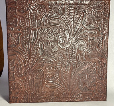 CHOCOLATE WESTERN FLORAL EMBOSSED LEATHER 2” 3 RING BINDER | eBay