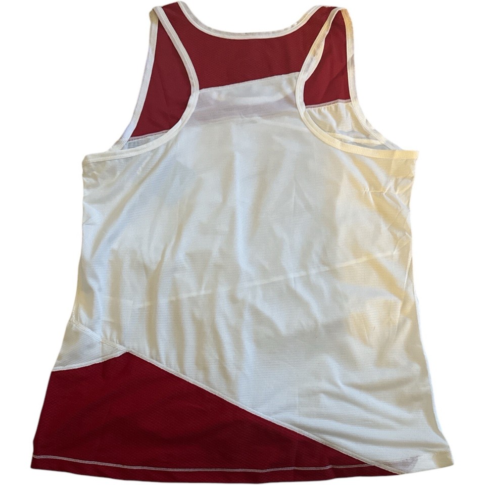 Asics Women Gunlap Singlet Tank Top Jersey Motion Dry Red White Size ...