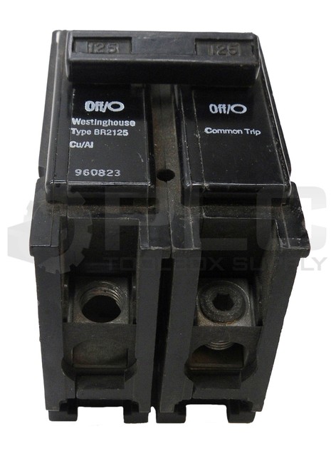 Westinghouse 125 Amp 2 Pole Circuit Breaker BR2125 Eaton Cutler Hammer ...