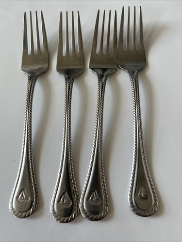 Towle Stainless Flatware Forks NAUTICAL Boat Rope Glossy 4 Piece | eBay