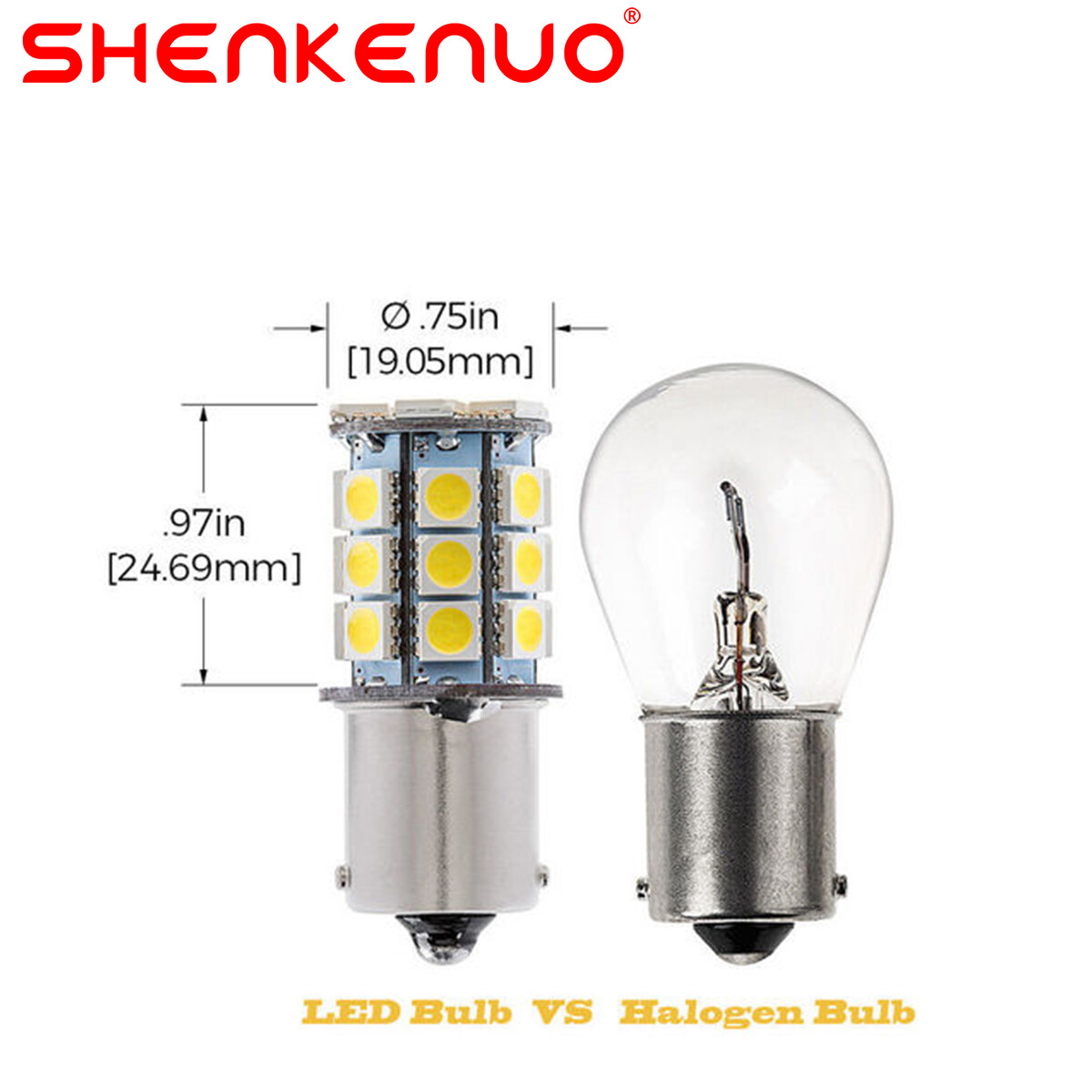 2x LED light bulbs For Craftsman riding mower tractor headlamp bulb ...