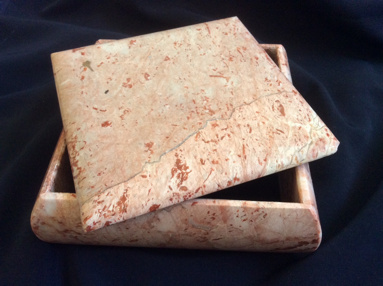 GENUINE PINK RED JASPER HANDMADE SQUARE JEWELRY BOX CASKET TRINKET 6"x6 ...