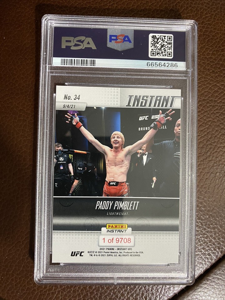 2021 Panini Instant Paddy Pimblett 1st Rookie Card RC PSA 10 GEM Mint ...