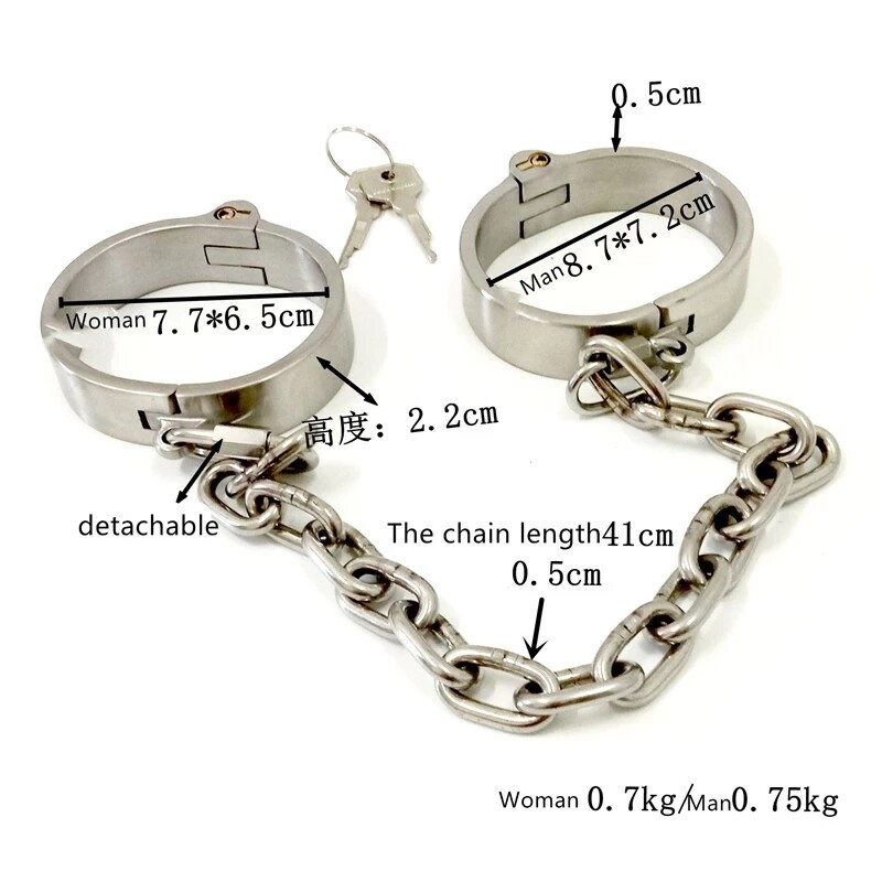 Stainless Steel Bondage Handcuffs Ankle Cuffs Neck Collar Heavy Duty ...